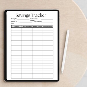 Minimal and Clean Savings Tracker Sheet, Printable PDF, Budget Planning ...