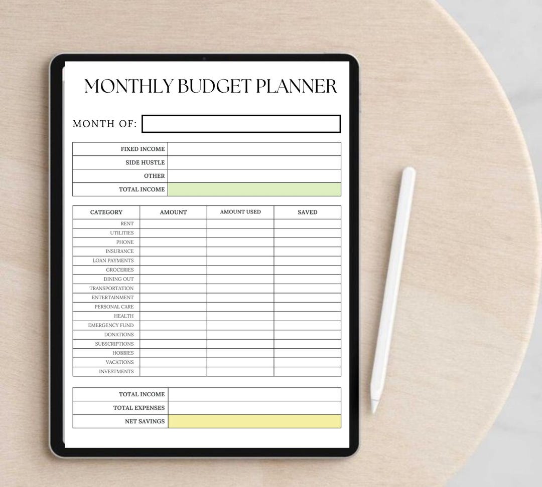 Editable Monthly Budget Planner, Customizable PDF, Financial Tracker ...
