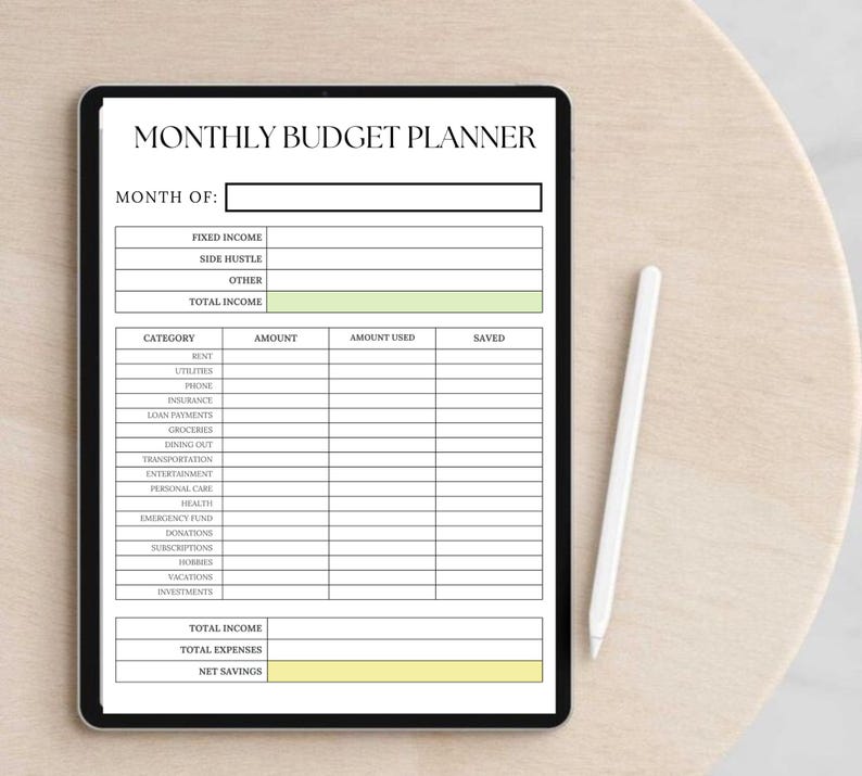 Editable Monthly Budget Planner, Customizable PDF, Financial Tracker ...