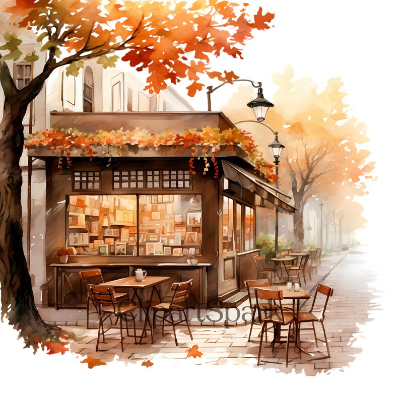 Quaint Coffee Shop Clipart | 15 Pngs | Transparent Background ...