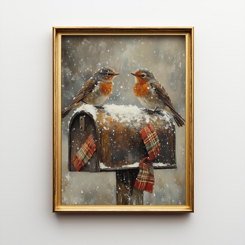 2 Robins Painting - Etsy