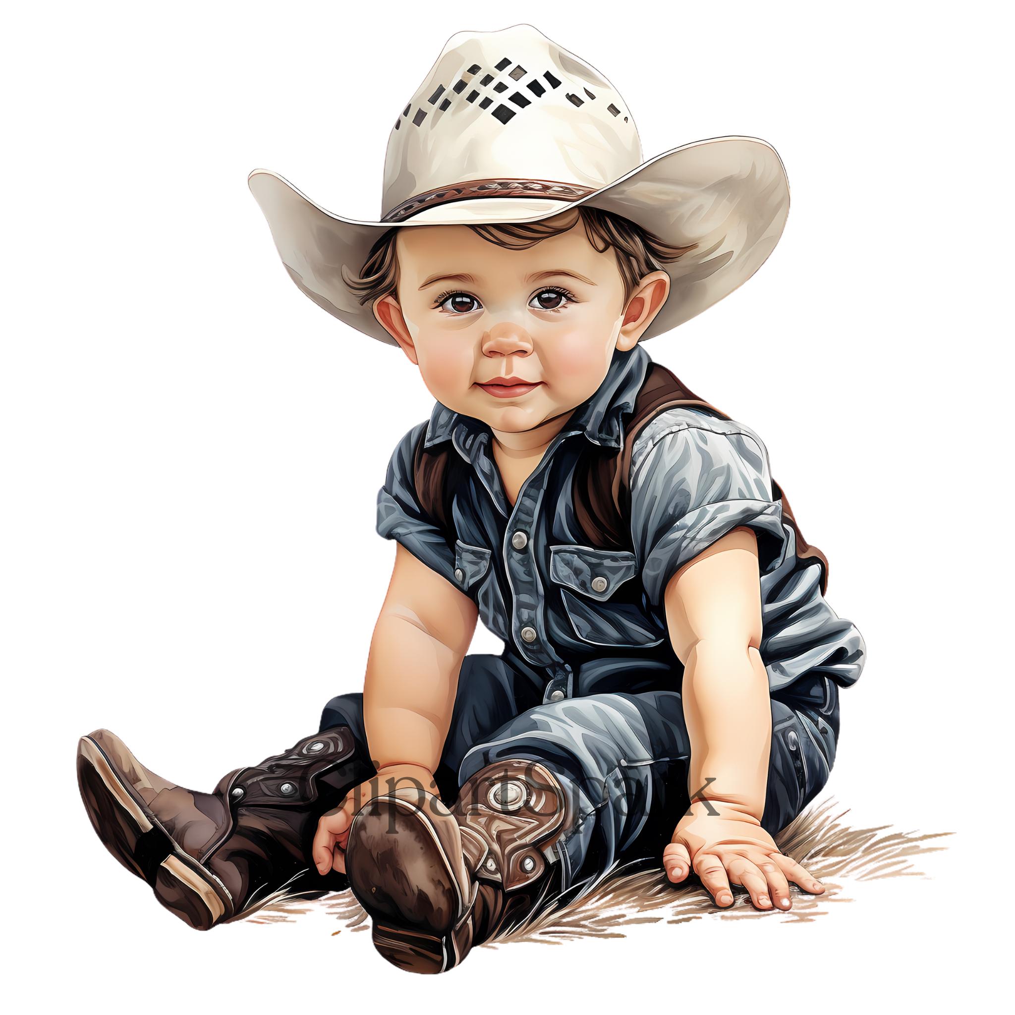 Baby Boy Cowboy Clipart Collection - 15 High-resolution Pngs Country ...