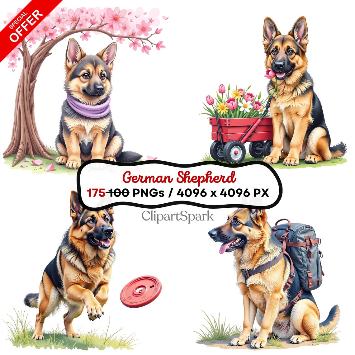 German Shepherd Dog Clipart Bundle 175 Pngs 4096x4096 Px Working Dog ...