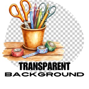 Back to School Watercolor Clipart Bundle Pngs School Supplies ...