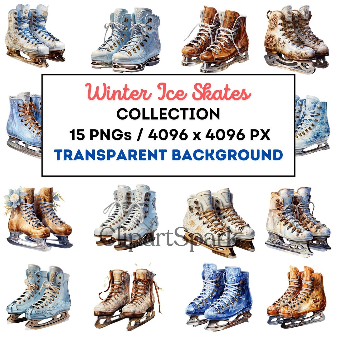 Winter Ice Skates Clipart Collection | 15 Pngs 4096 X 4096 Px ...