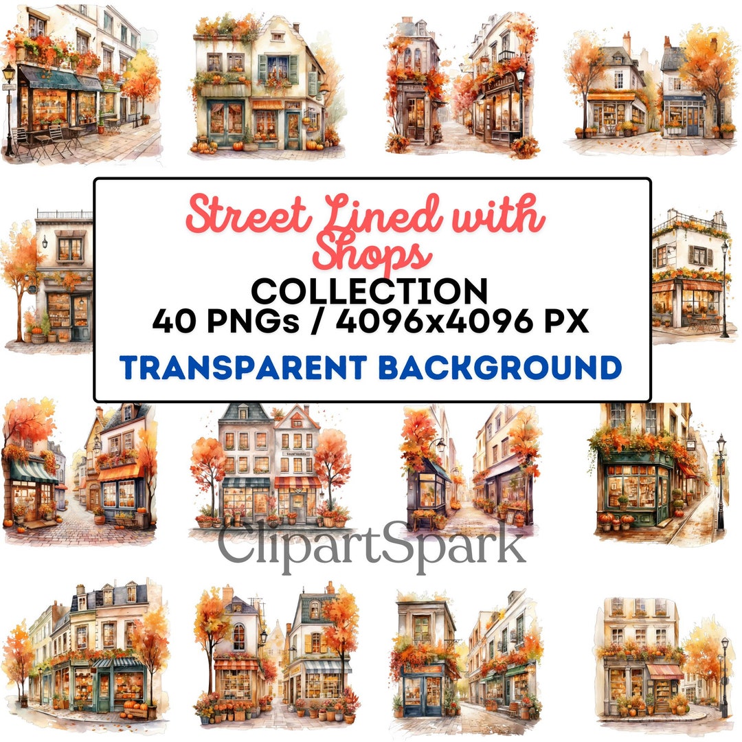Street Lined With Shops Clipart Collection - 40 High-resolution Pngs ...