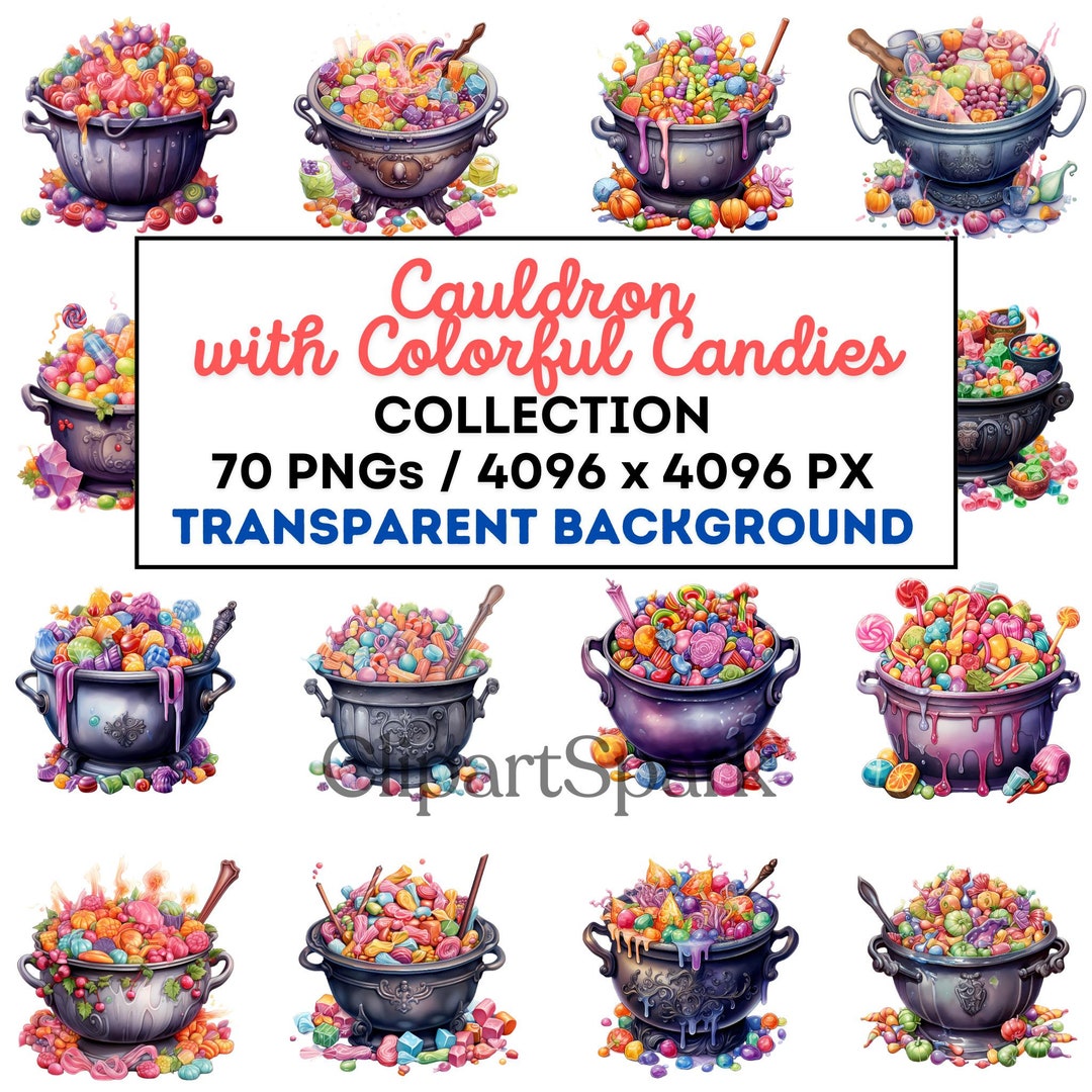 Cauldron With Colorful Candies Clipart | 70 Pngs | Transparent ...