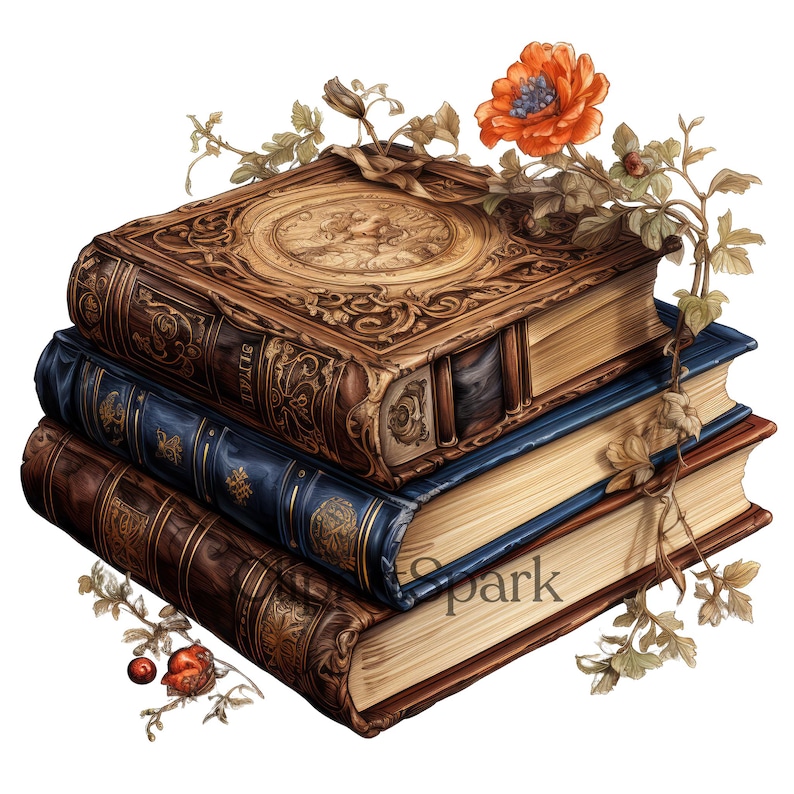 Antique Books Clipart Collection 15 High-resolution Pngs Vintage Book ...