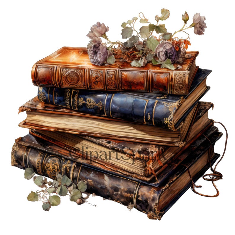 Antique Books Clipart Collection 15 High-resolution Pngs Vintage Book ...