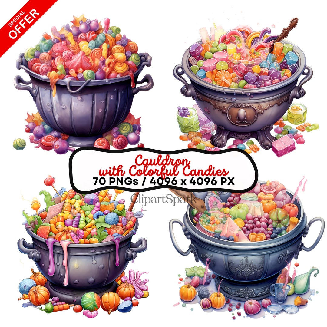 Cauldron With Colorful Candies Clipart 70 Pngs Transparent Background ...