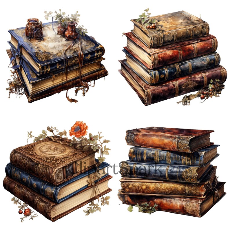 Antique Books Clipart Collection 15 High-resolution Pngs Vintage Book ...