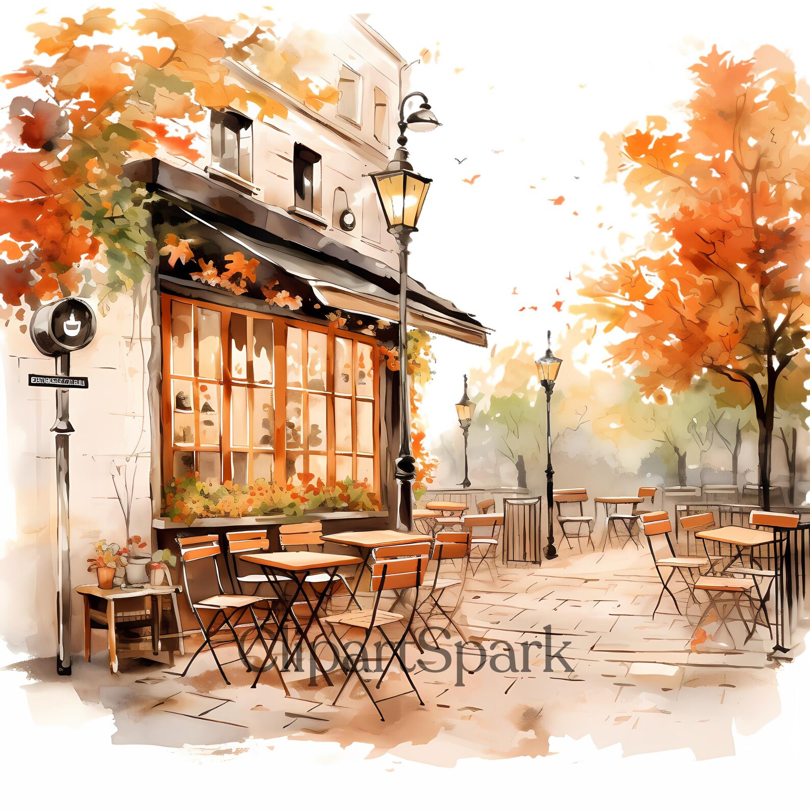 Quaint Coffee Shop Clipart | 15 Pngs | Transparent Background ...