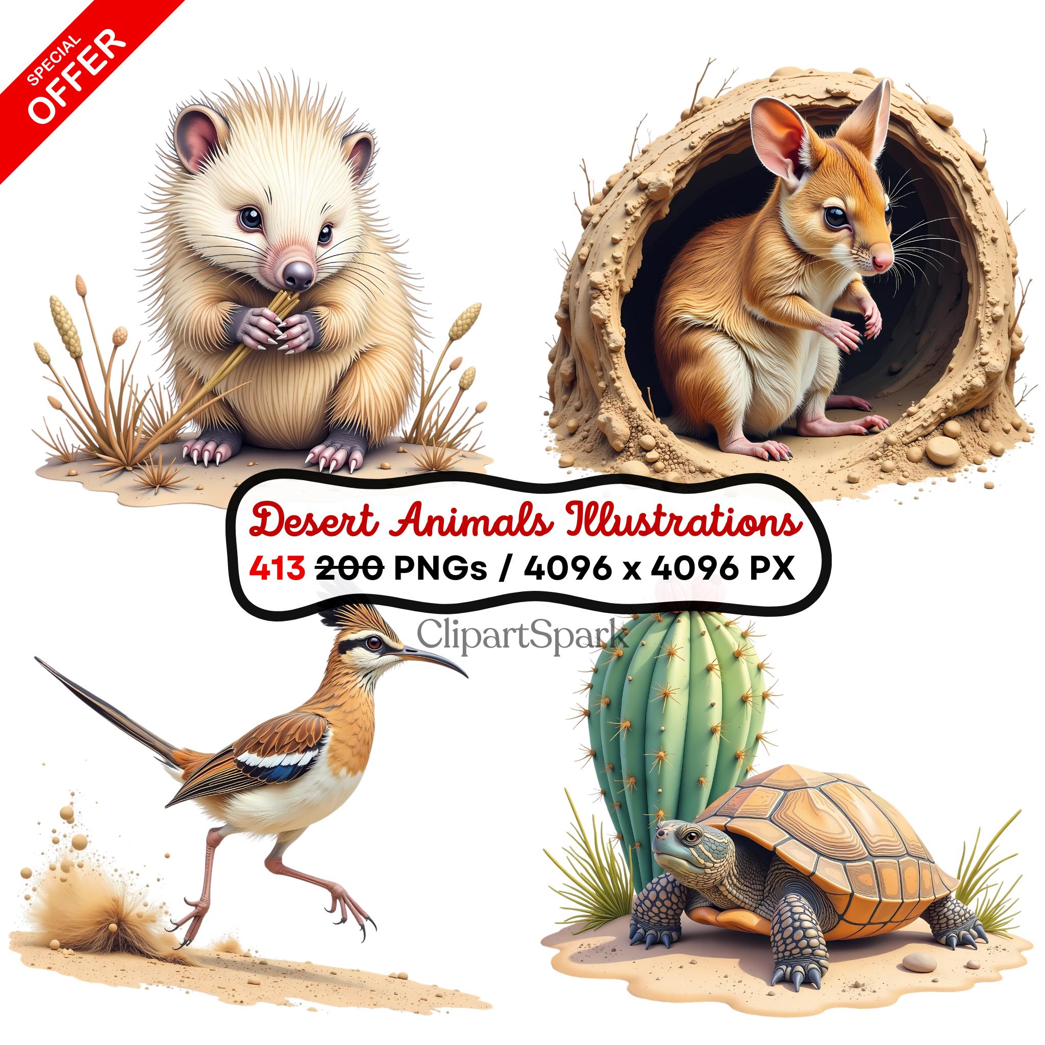 Desert Animals Illustrations Bundle 413 Pngs 4096x4096 Px Wildlife and ...