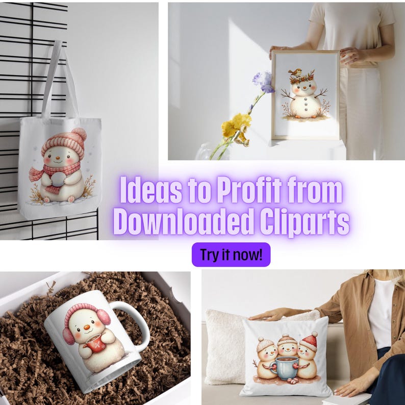 Kawaii Snowman Clipart Bundle Mochi Winter Friends Graphics, 135 Pngs ...