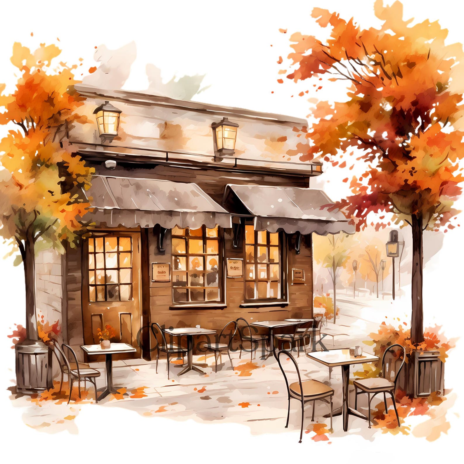 Quaint Coffee Shop Clipart | 15 Pngs | Transparent Background ...