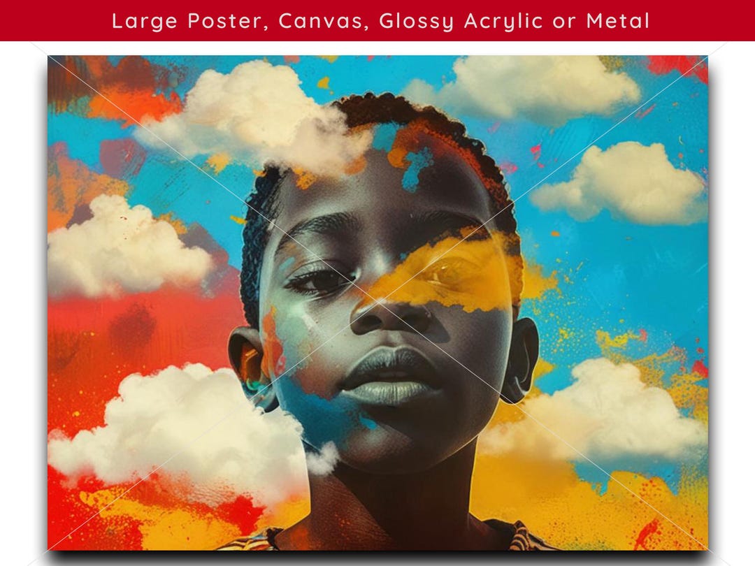 Children's Black Boy Wall Art Comes in Canvas, Poster, Acrylic and ...