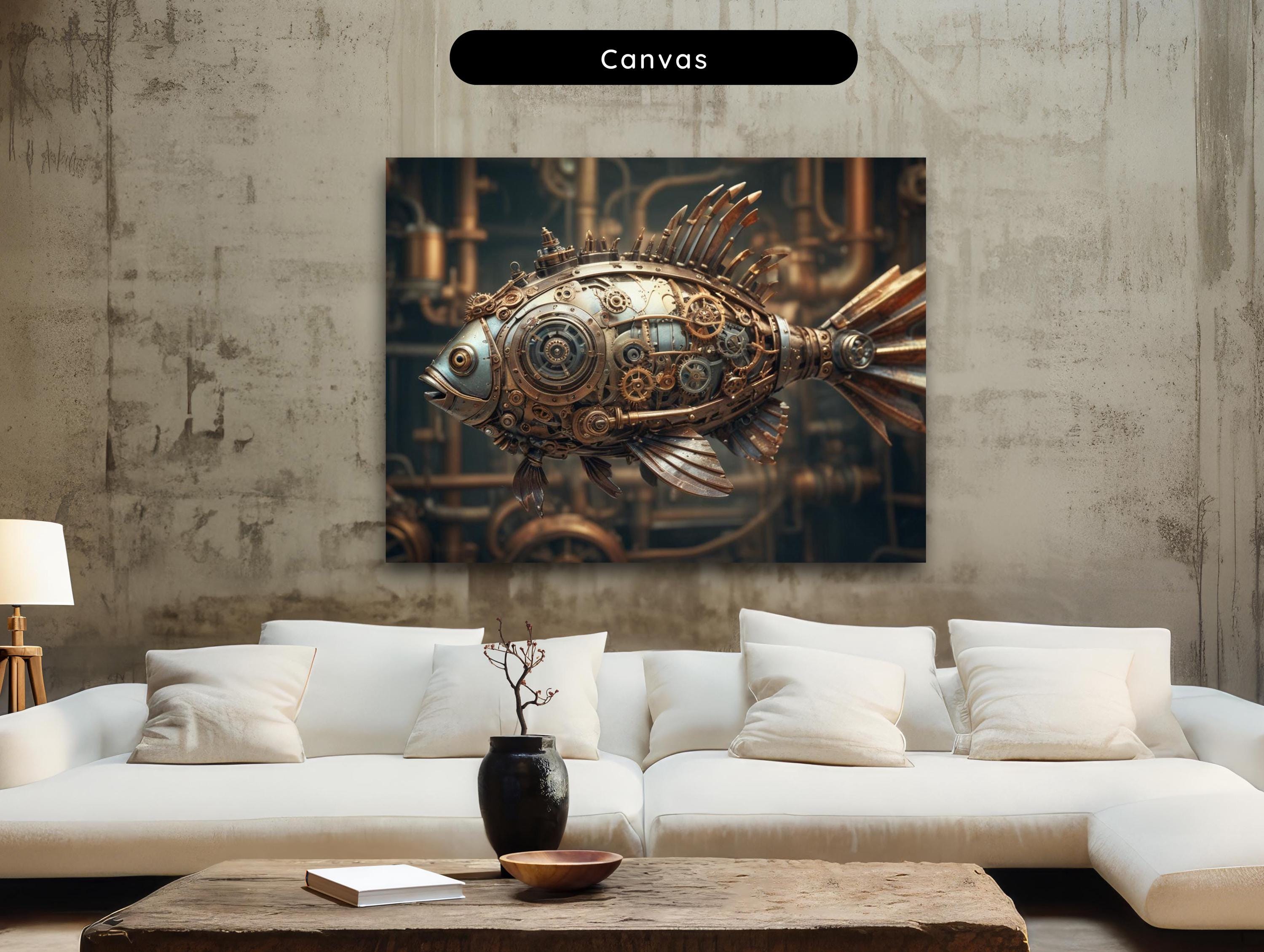 Steampunk Fish Wall Art Comes in Canvas Print, Acrylic Print and Metal ...