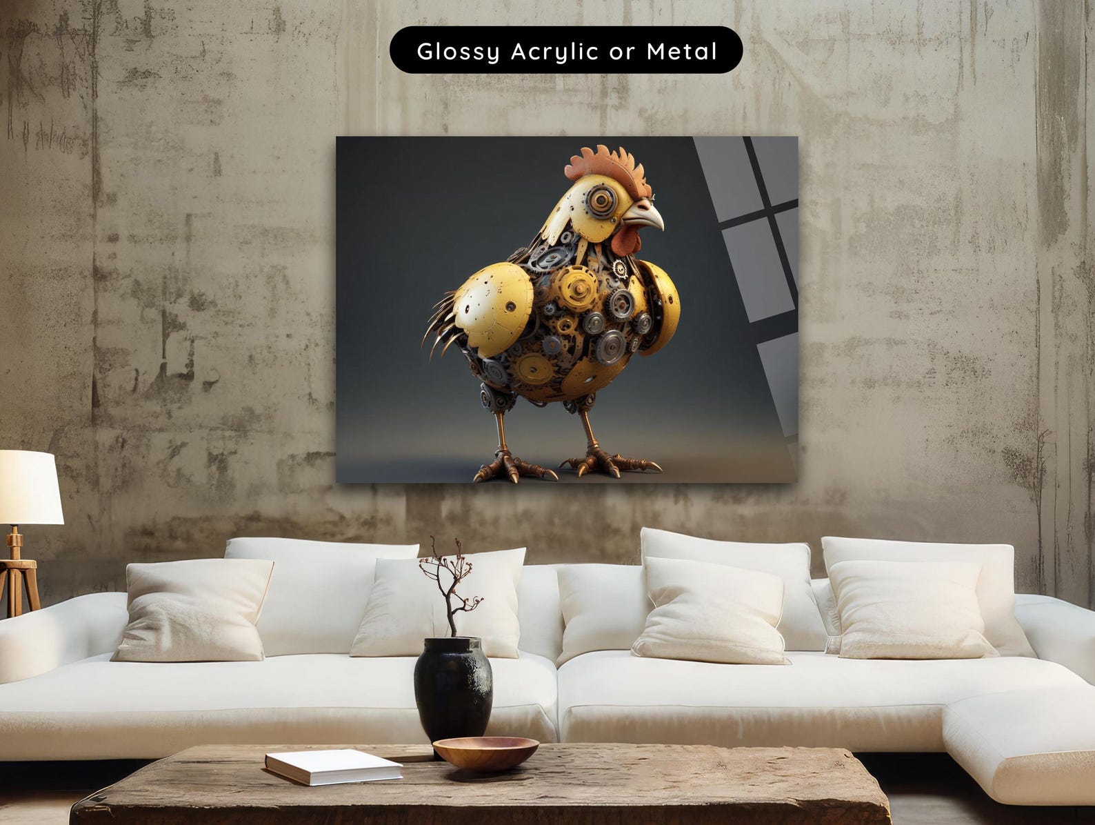 Steampunk Rooster Wall Art Comes in Canvas Print, Acrylic Print and ...