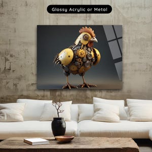 Steampunk Rooster Wall Art Comes in Canvas Print, Acrylic Print and ...