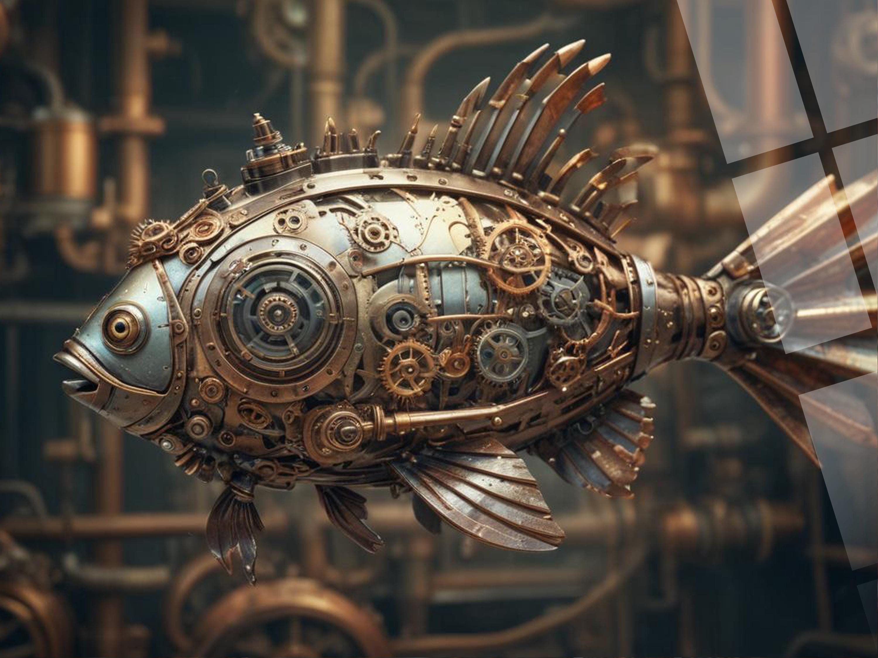 Steampunk Fish Wall Art Comes in Canvas Print, Acrylic Print and Metal ...