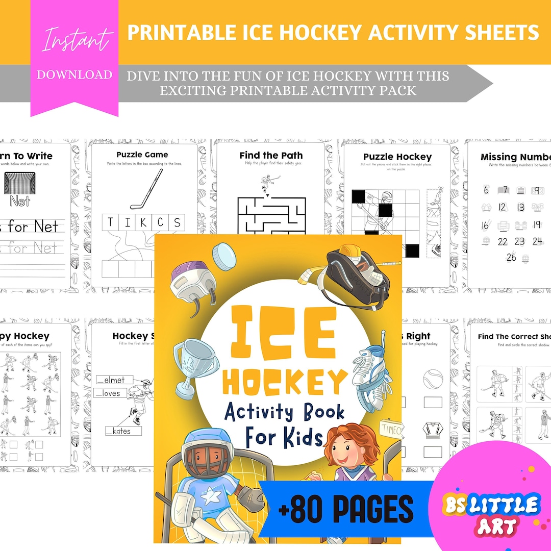 ICE HOCKEY Printable Activity Bundle: Coloring Pages, Word Searches ...