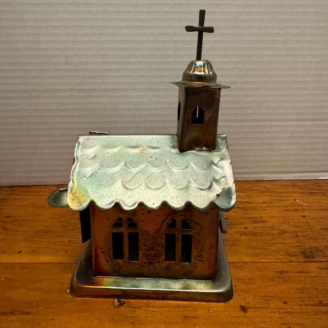 Collectible Small Vintage Copper Church Music Box With Tune “amazing ...