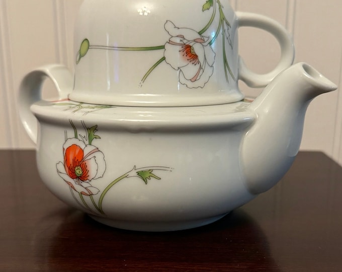 Teapot for One Set Prelude the Toscany Collection Poppies - Etsy