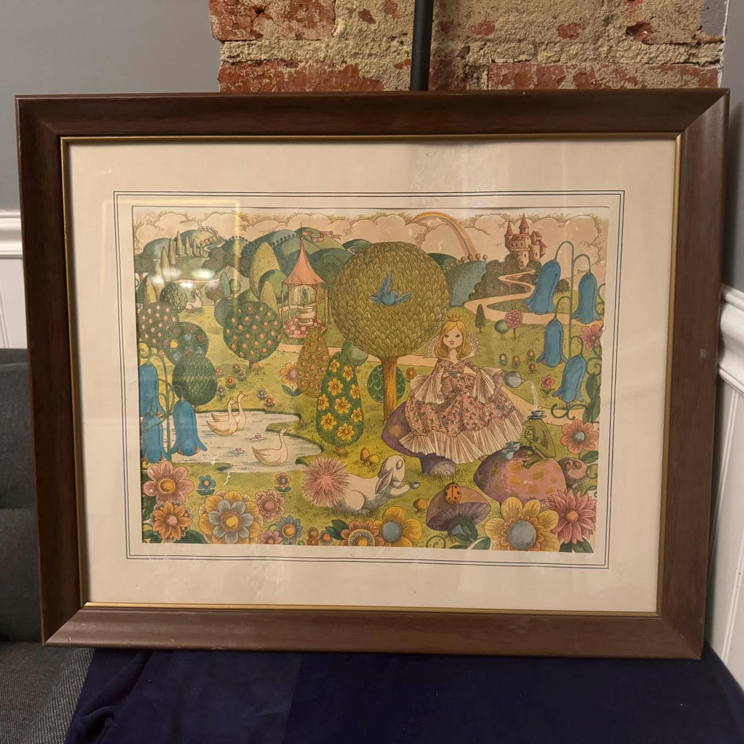 Avon Her Prettiness Serves Tea Vintage Rare Lithograph Framed - Etsy
