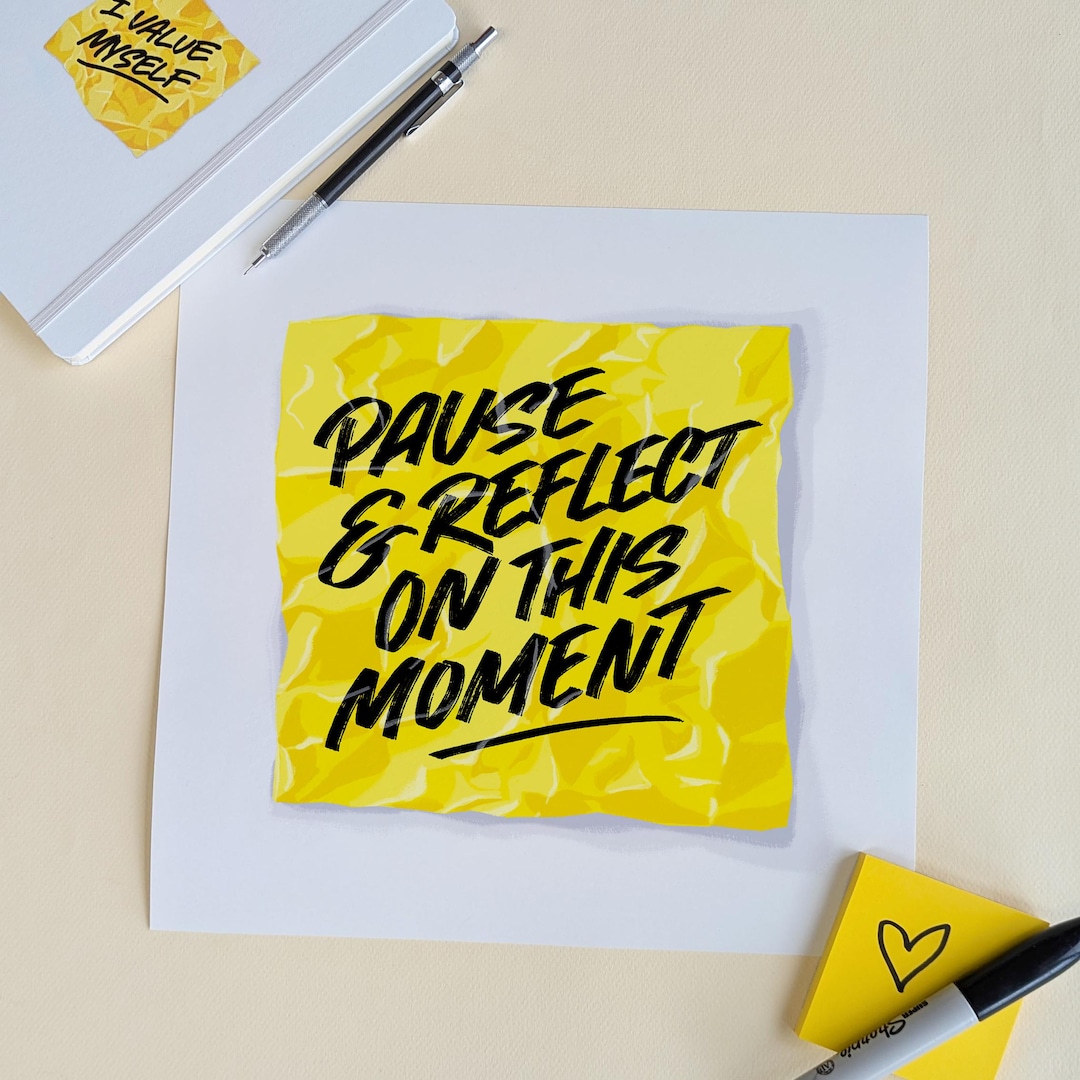 Pause and Reflect - Unframed Poster Mindfulness Art Print - Etsy