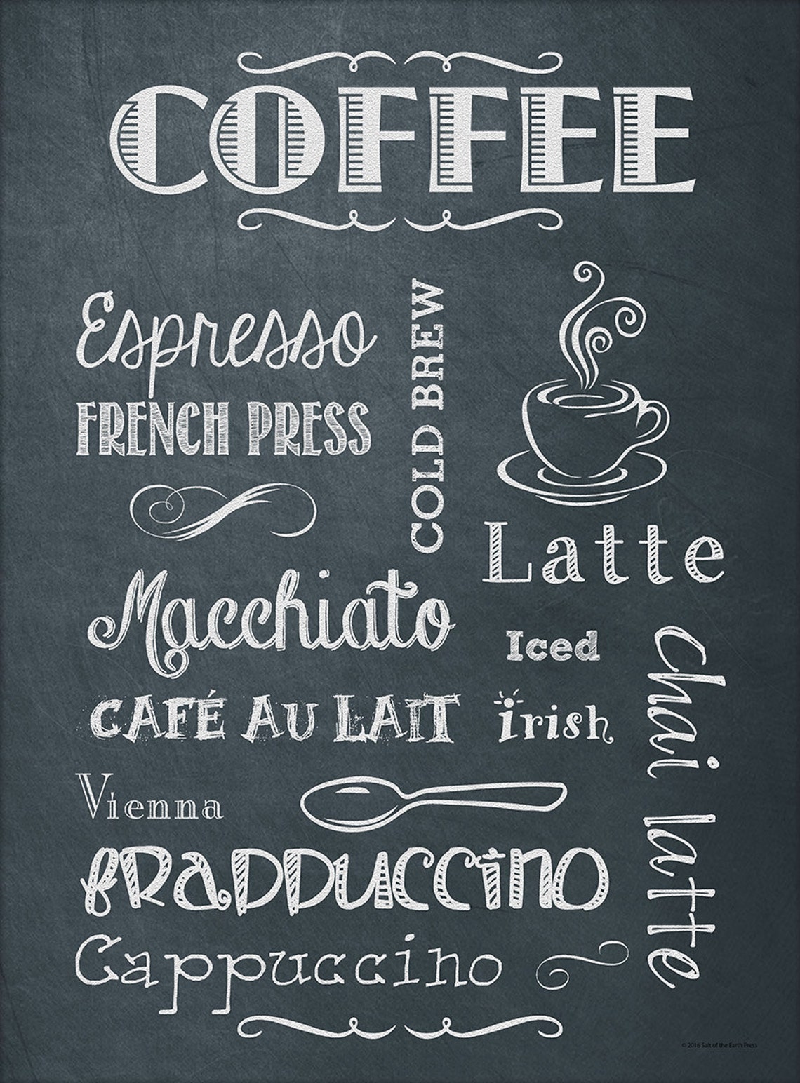 Coffee Poster for Your Coffee Bar - Instant Download to Print at Any ...