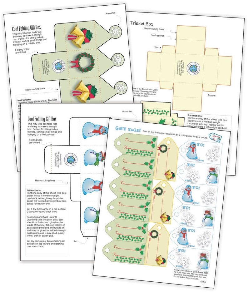 Instant Download Printable Christmas Gift and Treat Boxes | Etsy