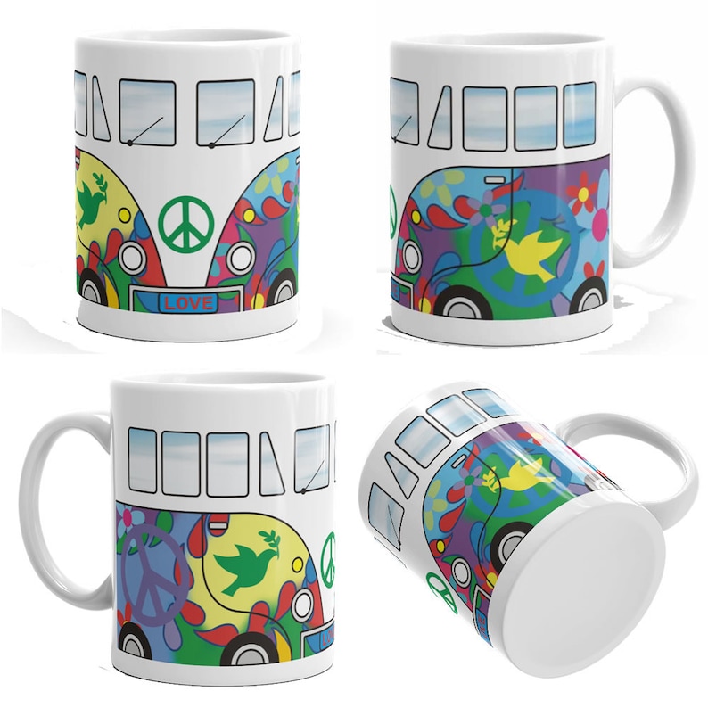 Hippie Van VW Bus Mug Ceramic Cup Volkswagen - Etsy
