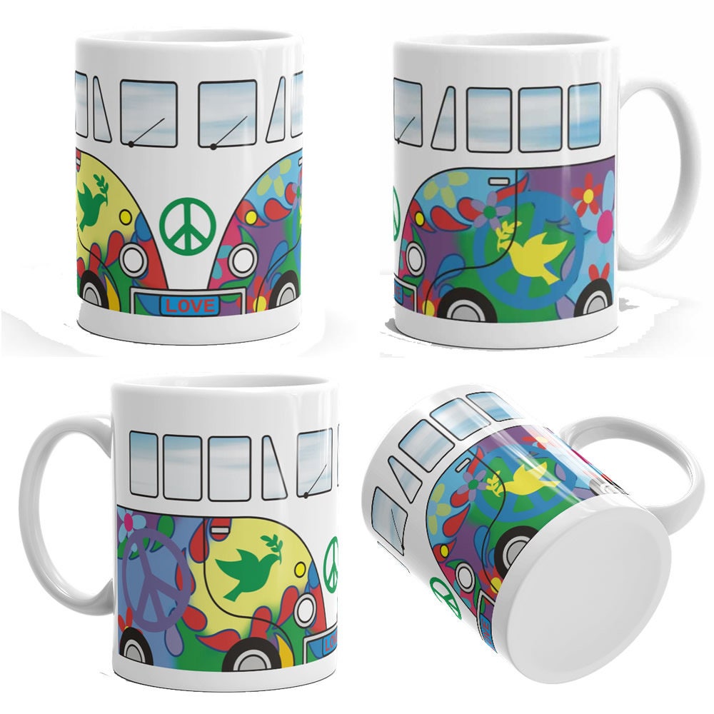 Hippie Van VW Bus Mug Ceramic Cup Volkswagen | Etsy