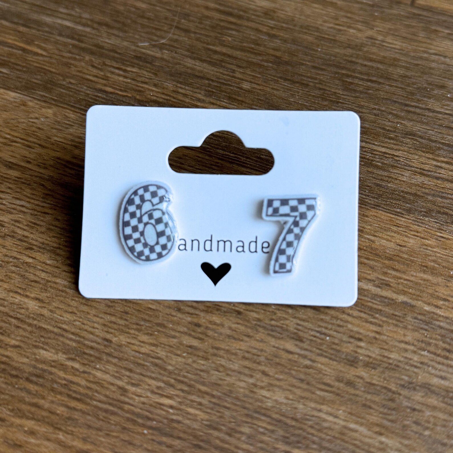 6 7 Meme Earrings, Checkerboard Number Studs, Funny Trend Earrings ...