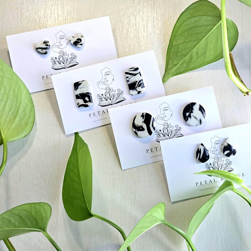 Zebra Stud Earrings - Etsy