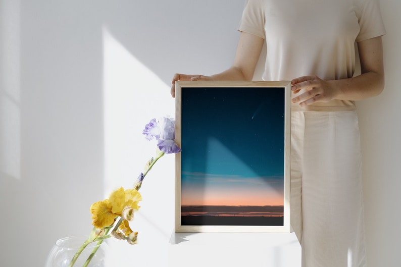 Comet Neowise Print | Celestial Artwork | Night Sky Wall Art ...