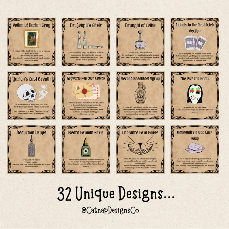 Halloween Apothecary Labels Digital Download Spooky Bottle & Jar Labels ...