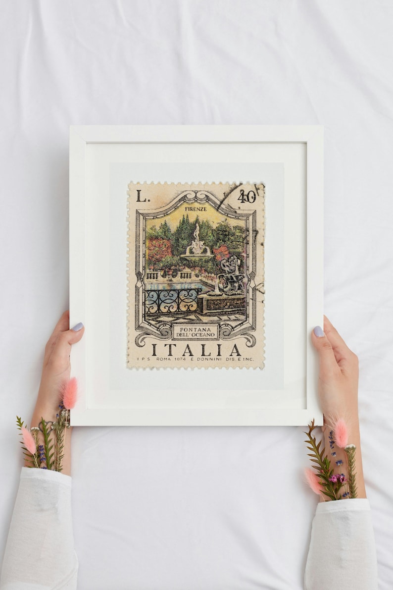 Vintage Italian Postage Stamp Print | Architecture Design Print ...