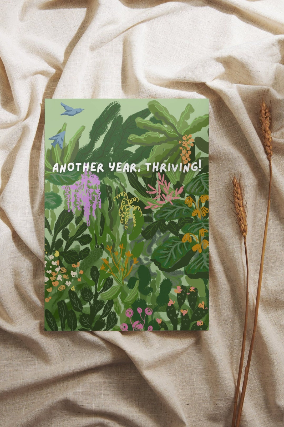Botanical Birthday Card | Thriving Garden Design (digital Download) - Etsy