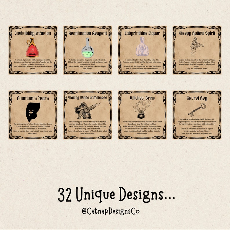 Halloween Apothecary Labels Digital Download Spooky Bottle & Jar Labels ...