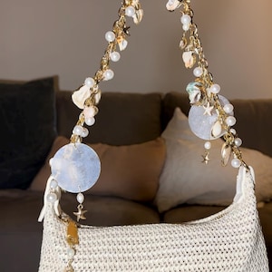 Boho Beach Shell Purse - Handmade Seashell Handbag - Pearl Shoulder Bag ...