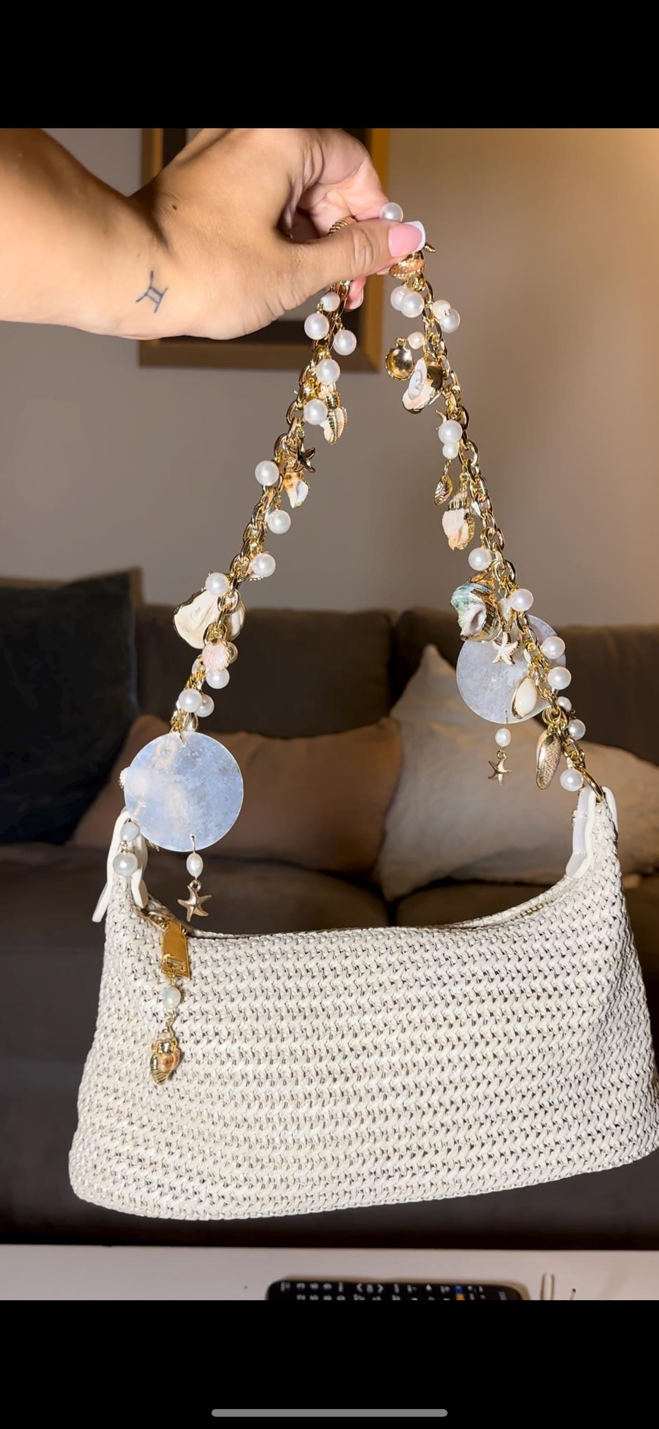 Boho Beach Shell Purse - Handmade Seashell Handbag - Pearl Shoulder Bag ...