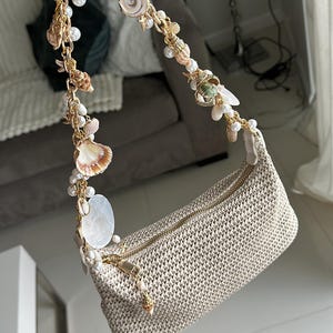 Boho Beach Shell Purse - Handmade Seashell Handbag - Pearl Shoulder Bag ...