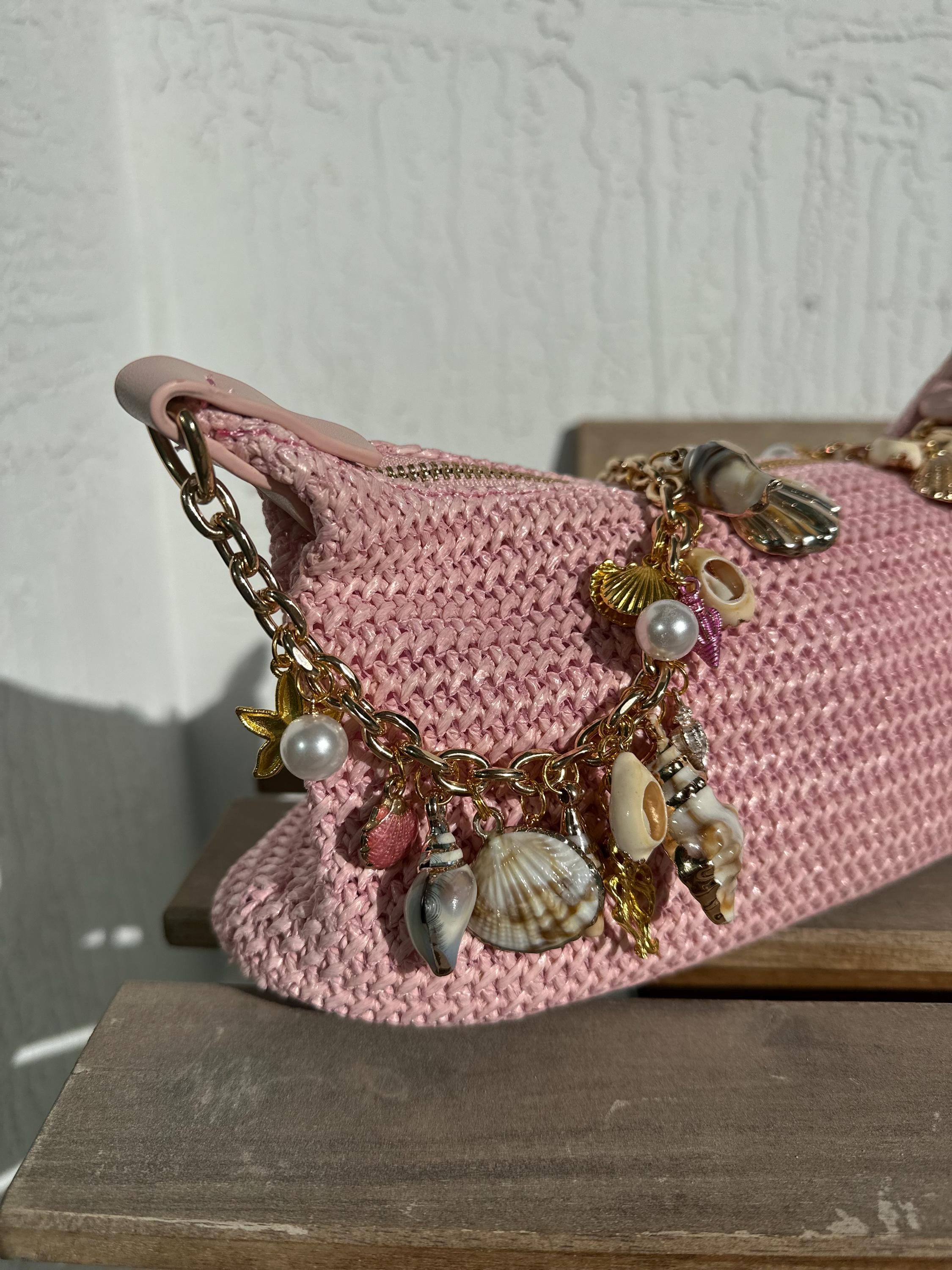 Boho Beach Shell Purse - Handmade Seashell Handbag - Pearl Shoulder Bag ...