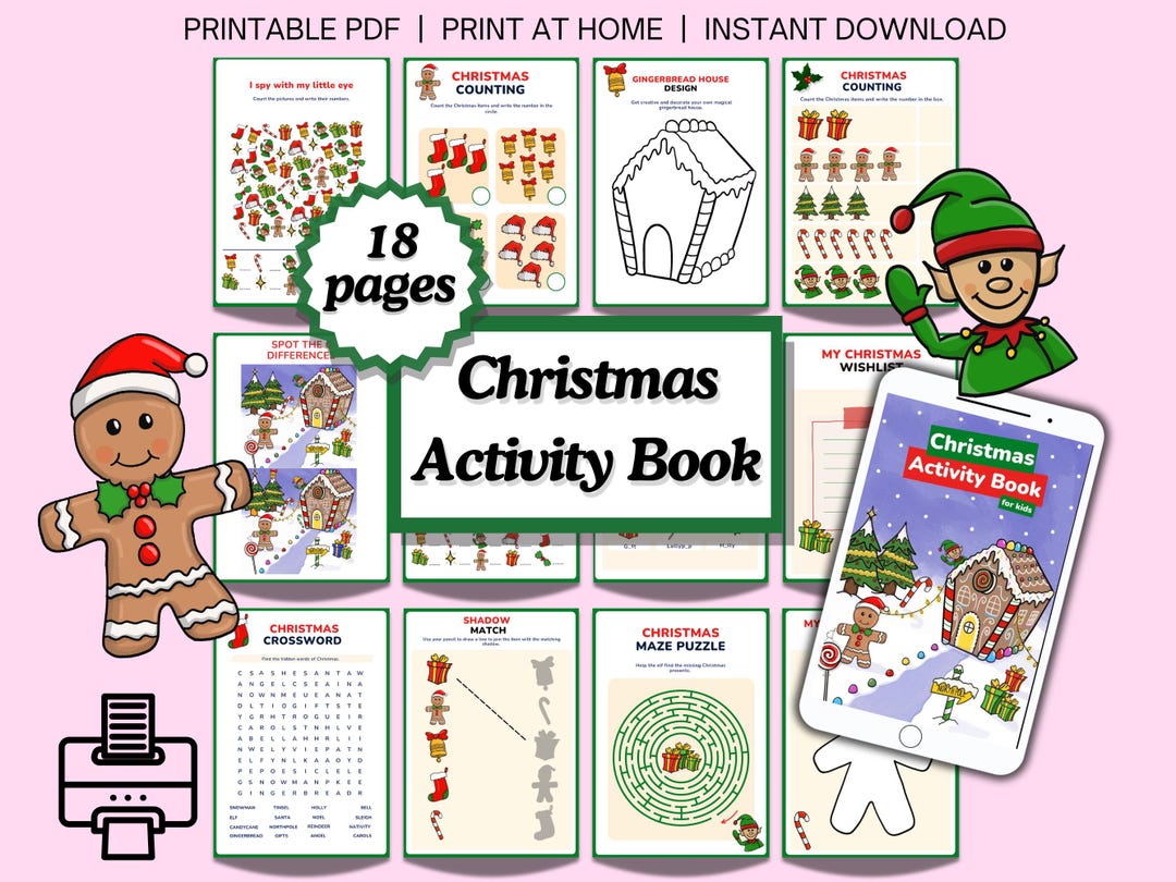 Printable Christmas Activities, Easy Learning & Fun Teaching Book for ...