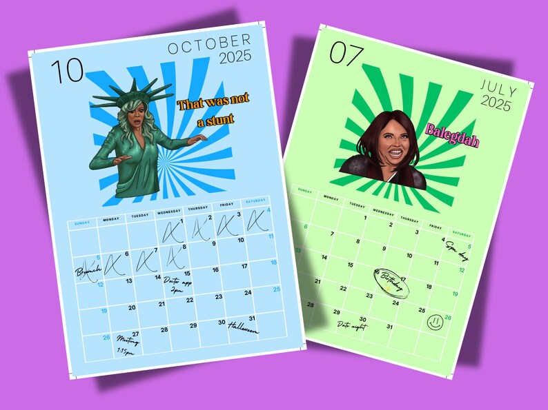Novelty 2025 Calendar Iconic Celebrity Moments Funny/meme/funky/quirky ...