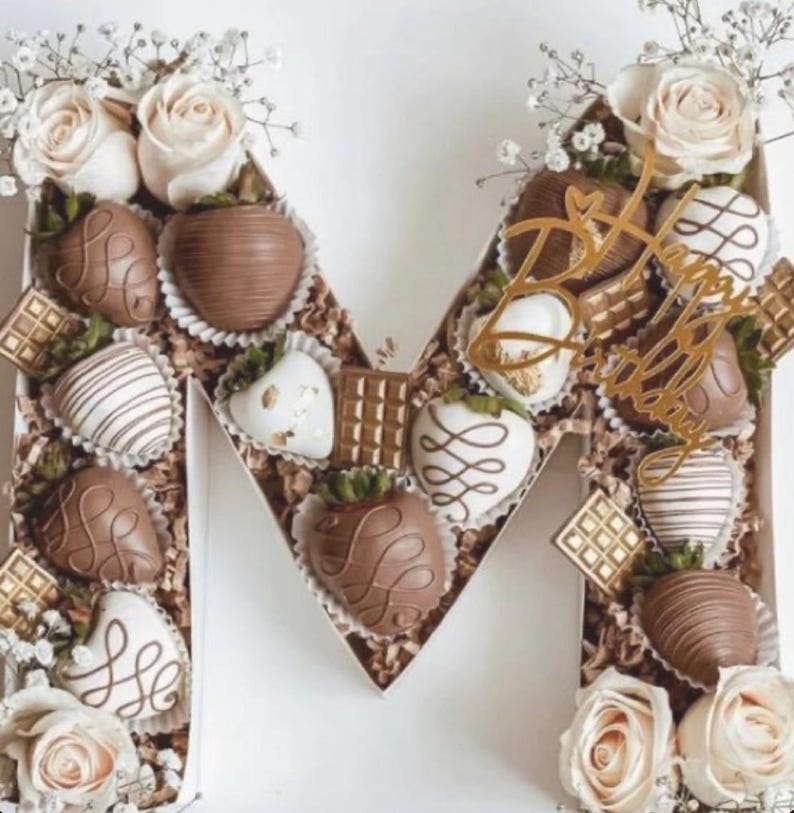 Chocolate Strawberry Letter Boxes for Birthday or Anniversaries - Etsy