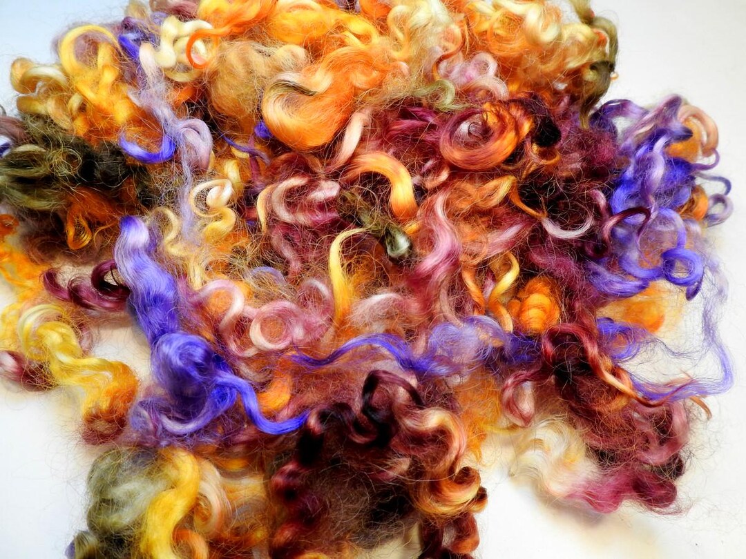 Cotswold Wool Locks Separated Dyed 2 Oz Spinning Felting #54 Purple ...
