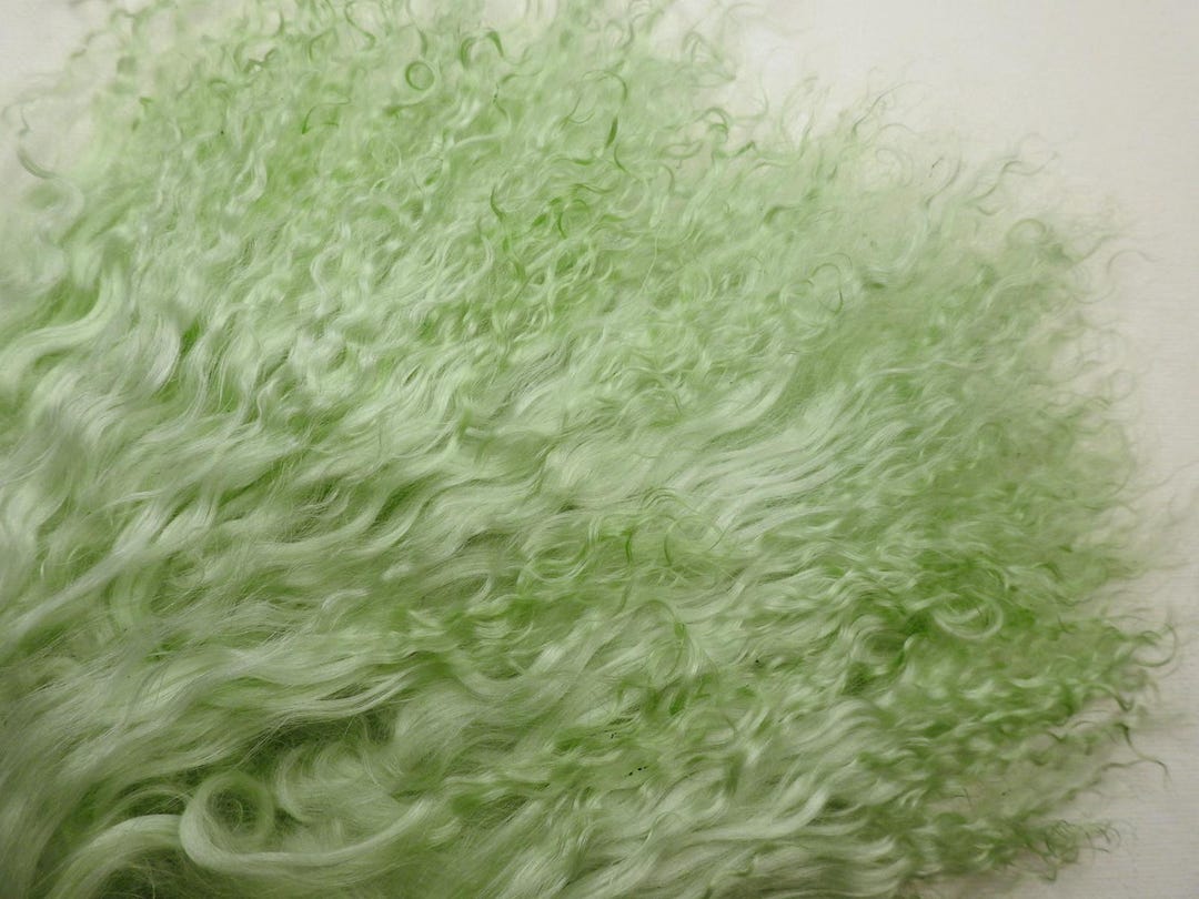 Tibetan Lamb Mohair Wool Doll Hair, Wigs, Rerooting 4 X 6" Celery Green ...