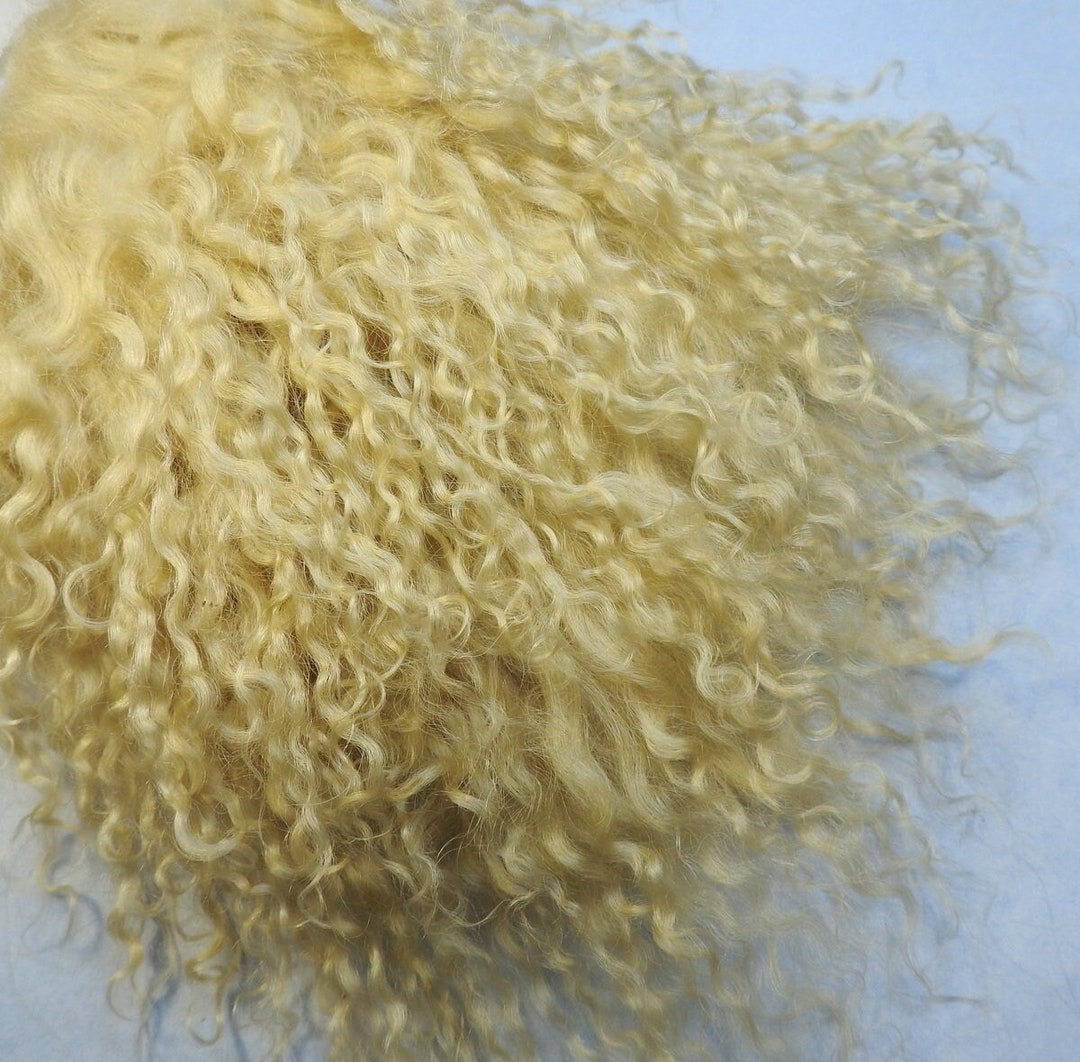 Tibetan Lamb Mohair Born Blond 5 X 6" Mongolian Wool Sheepskin for Doll ...